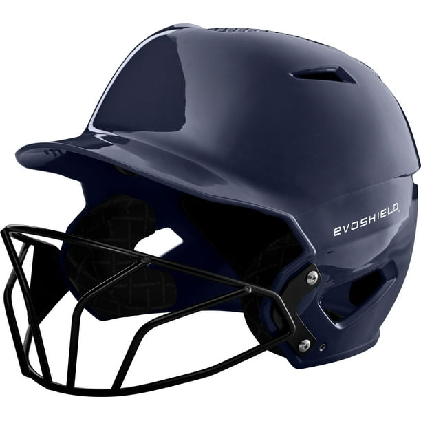EvoShield XVT Batting Helmet Gloss Finish with Facemask, Navy, Youth ...