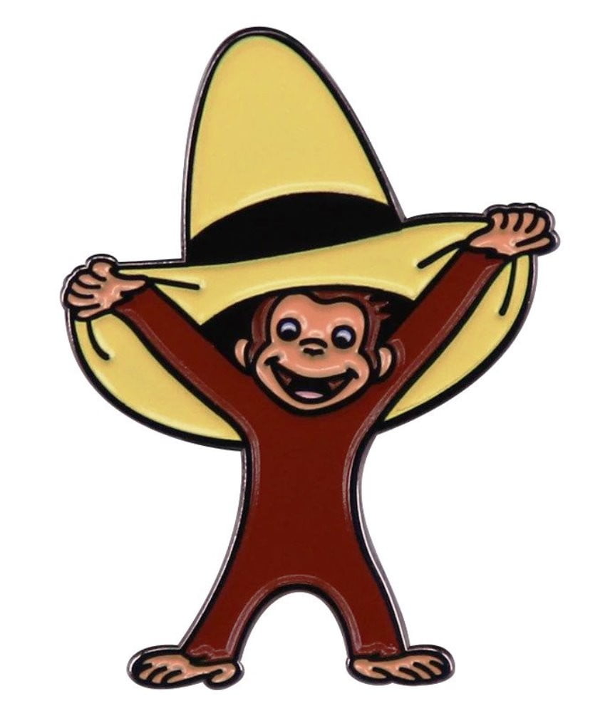 Curious George Cartoon Character 1" Tall Enamel Metal Pin - Walmart.com