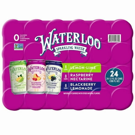 Waterloo Sparkling Water, Cranberry, 12 fl oz, 24 Pack Cans - Walmart.com