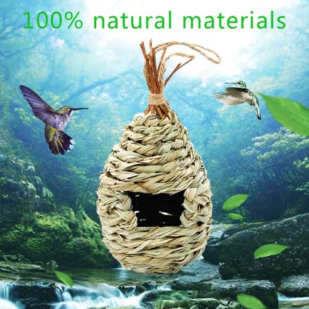 Peggybuy Hummingbird House, Hand-Woven Nesting, Window Garden Hanging ...