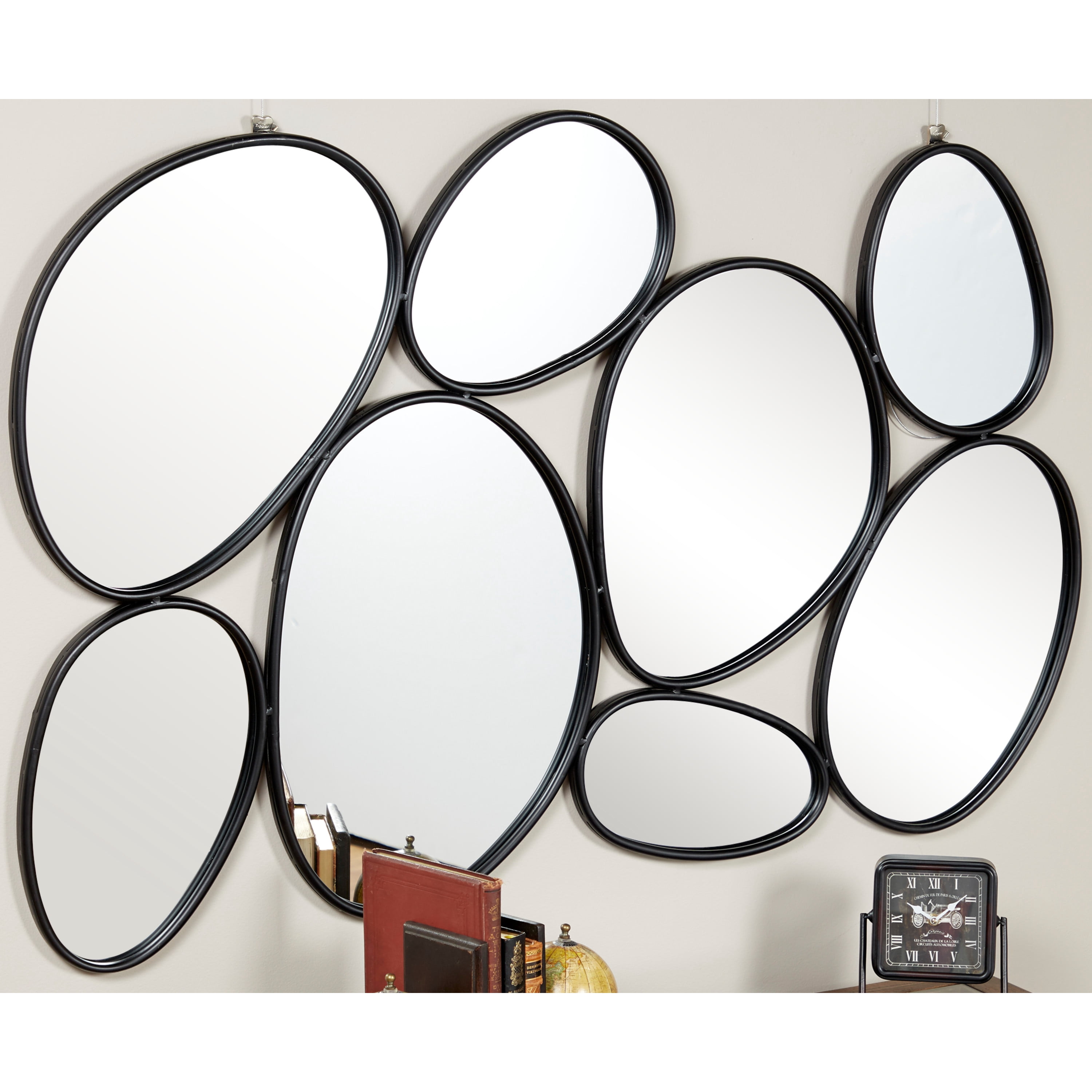 DecMode 54" x 35" Black Bubble Cluster Wall Mirror - Walmart.com