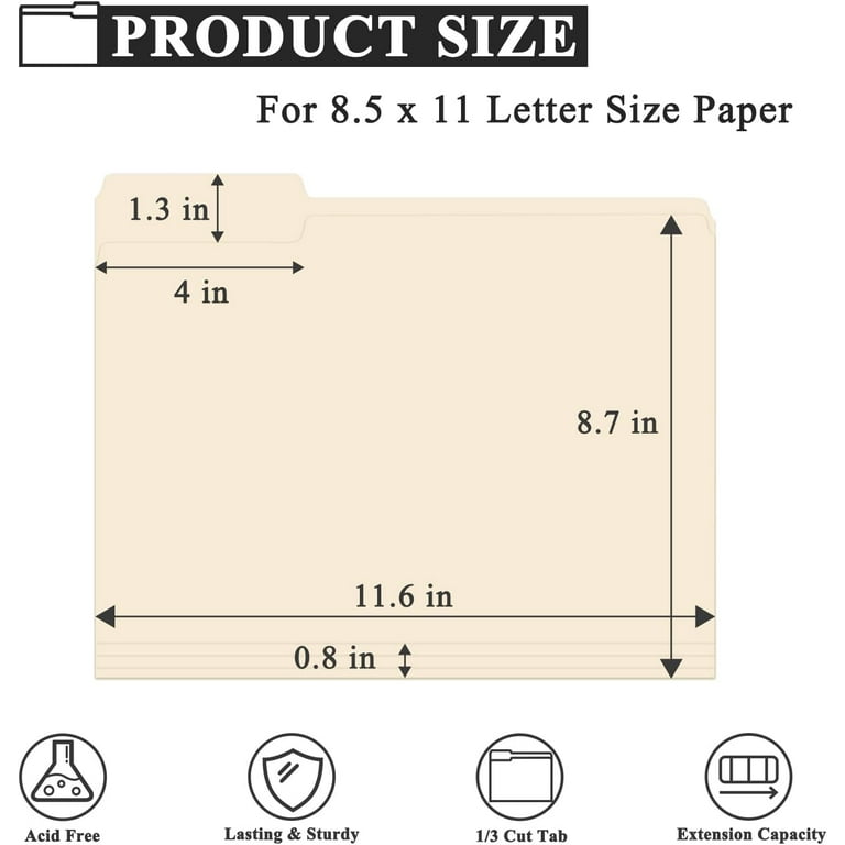 1/3 Cut Letter Size Manila File Folders (Box Of 100