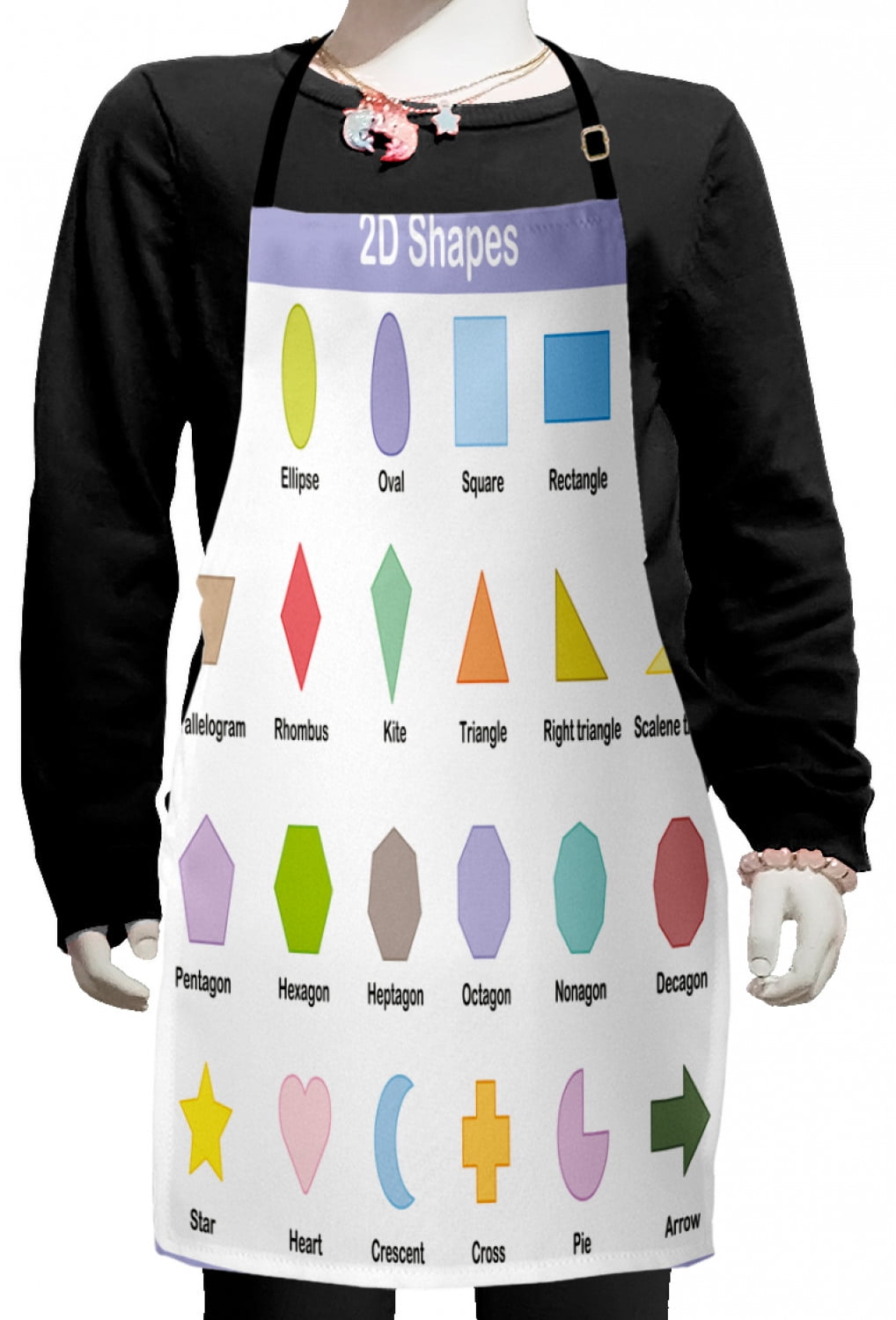 Educational Kids Apron, Classical Basic 2D Shapes Colorful Design ...
