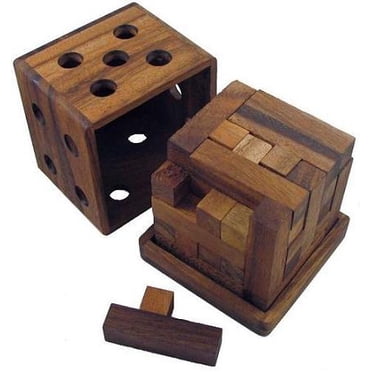Magic Mind Toys Dice Cube - Wooden Brain Teaser Puzzle - Walmart.com