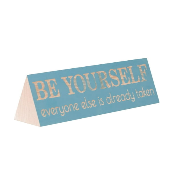 American Art Decor Novelty Wood Triangle Desktop Sign Office Desk Décor ...