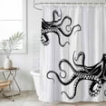 Black Octopus Shower Curtains for Bathroom, Waterproof Fabric Bath ...