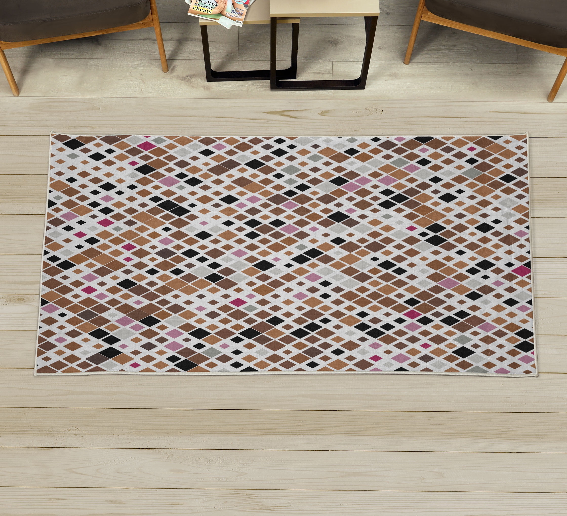 Ethnic Decorative Rug, Retro Mosaic Creative Pattern Square Rhythm ...