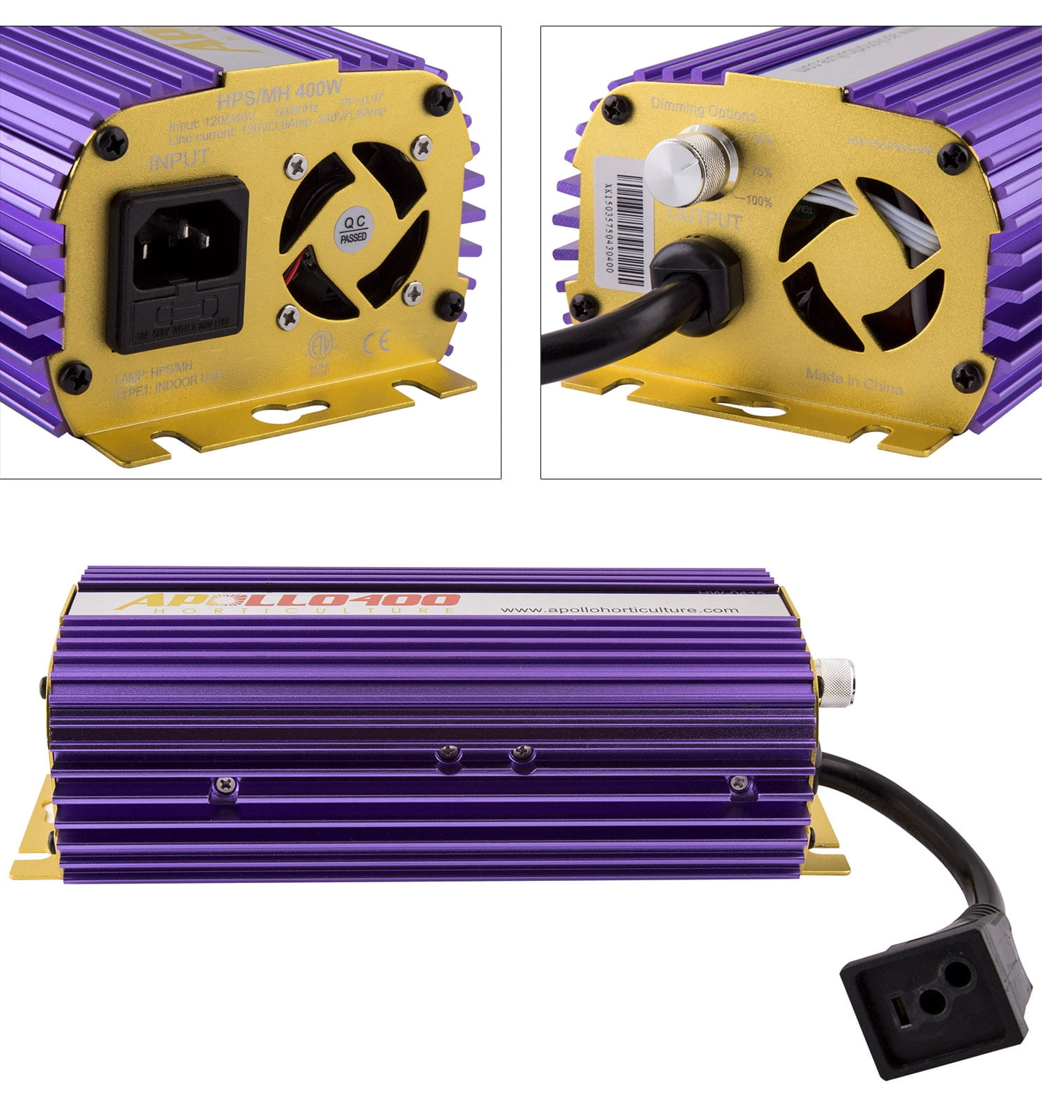 Apollo Horticulture APL400 Hydroponic 400 - Watt HPS MH Digital ...