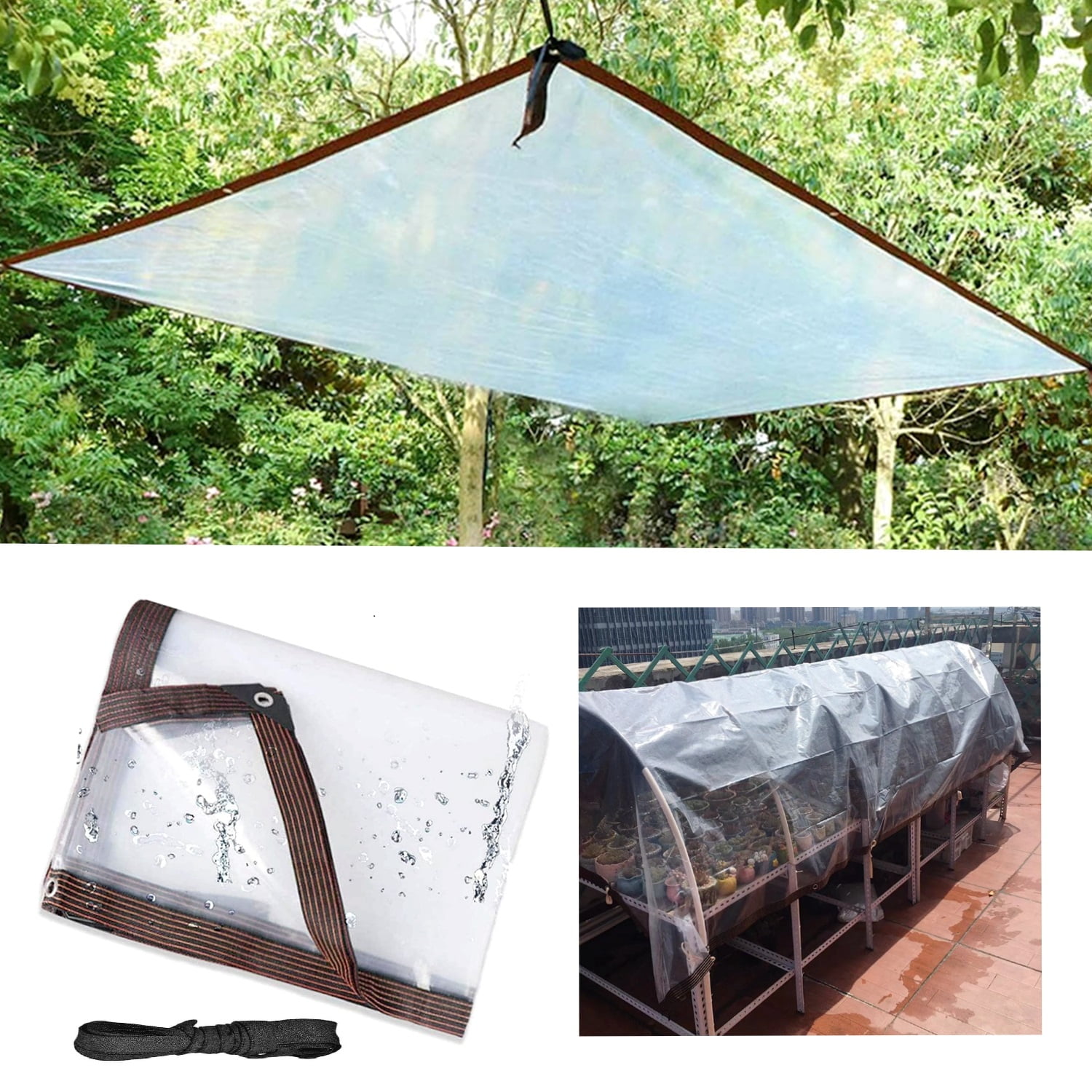Abrotain Clear Tarps Waterproof Plastic Sheeting Cover Film Thick 10 ...