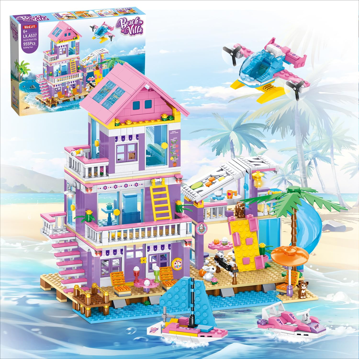 Click here for Wingift 955 Piece Beach House Building Set seaside... prices
