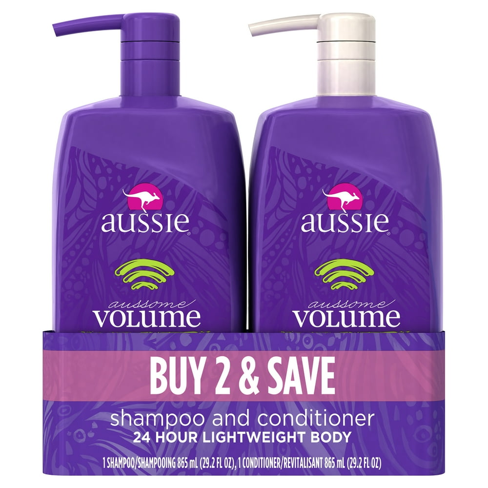 Aussie Aussome Volume Shampoo and Conditioner, 29.2 Fl Oz Each (Pack of ...
