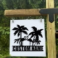 Custom Metal Beach Sign Wall Art Decor, Personalized Metal Palm Tree ...