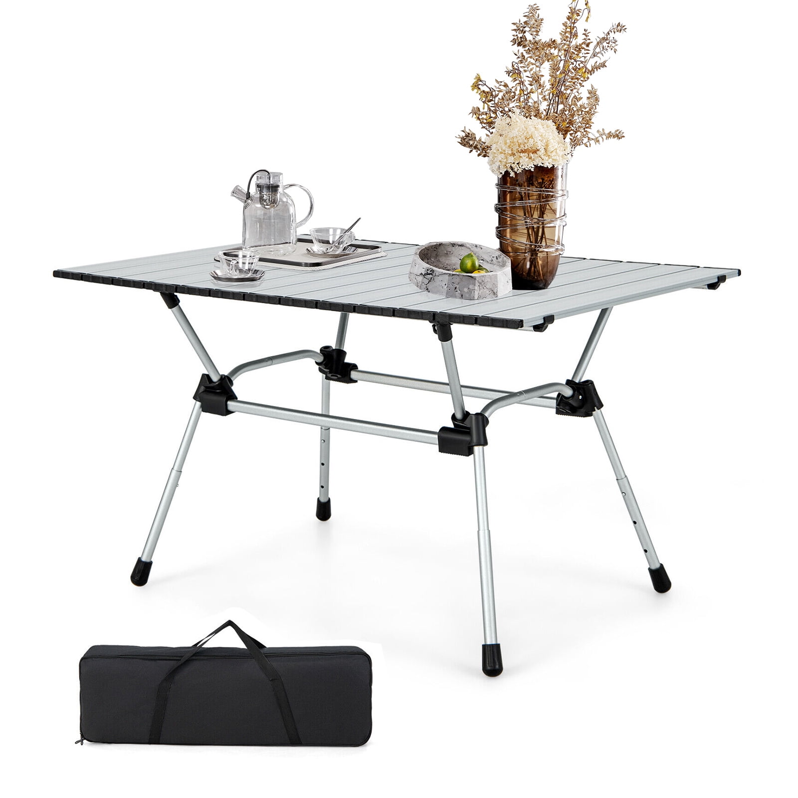 Vicamelia Outdoor Folding Picnic Table with Carry Bag, Portable ...