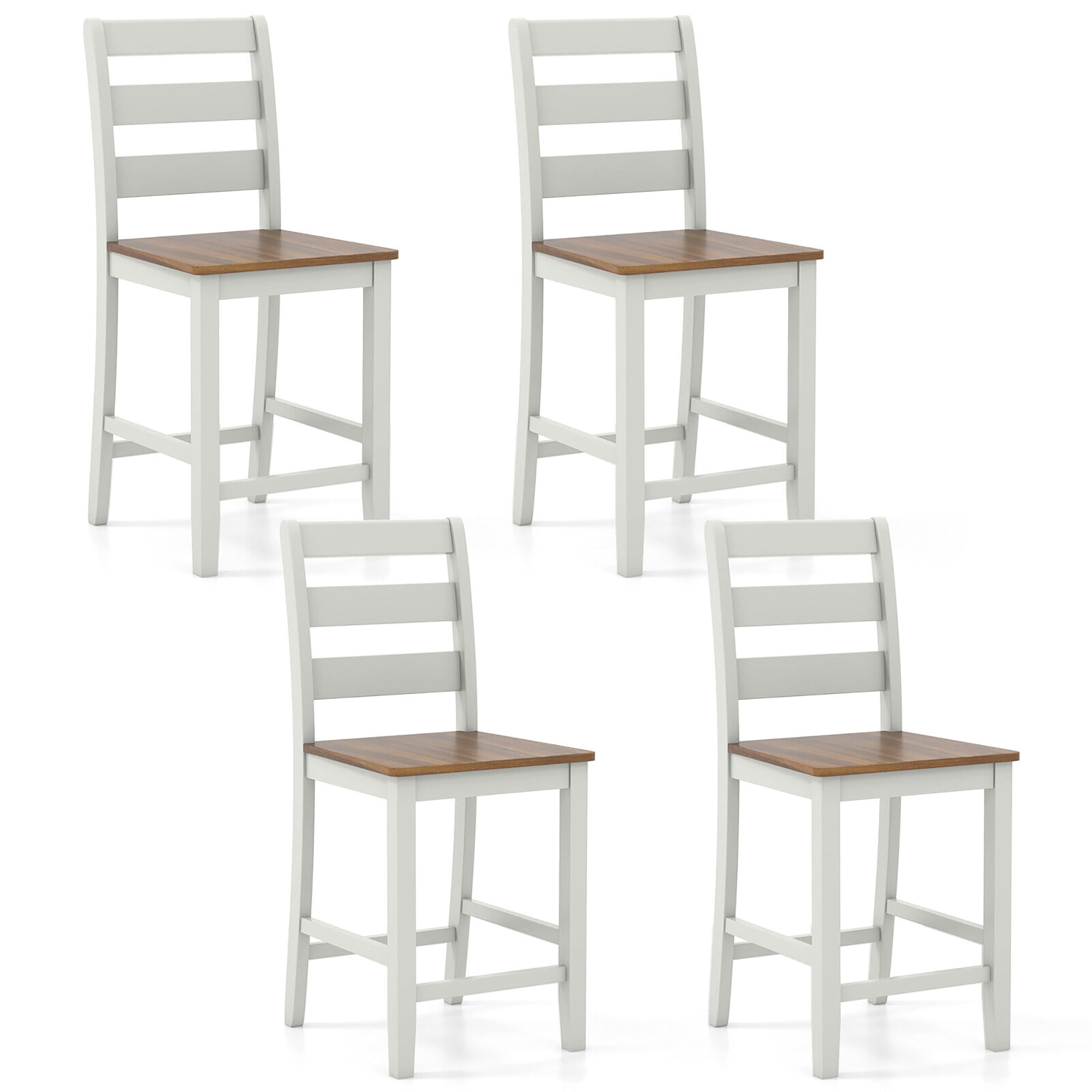 Click here for Gymax Set Of 4 Counter Height Chairs W/ Inclined B... prices
