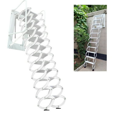 Techtongda White Loft Wall Ladder Stairs Retractable Attic Folding ...
