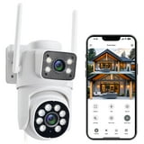 Merkury Smart Outdoor Camera 1080p - Dual Lens Pan-Tilt Security Cam ...