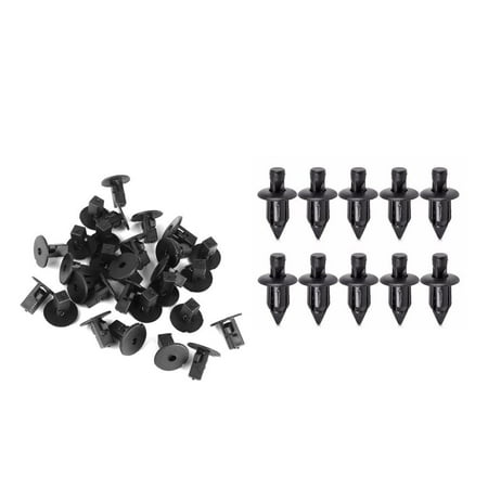 New 50 Pieces Rivet Clip Retainers Nylon + 30 Pieces Rivet Fastener ...
