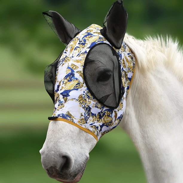 Harrison Howard Stretch, Breathable, UV Protective Fly Mask with Mesh ...