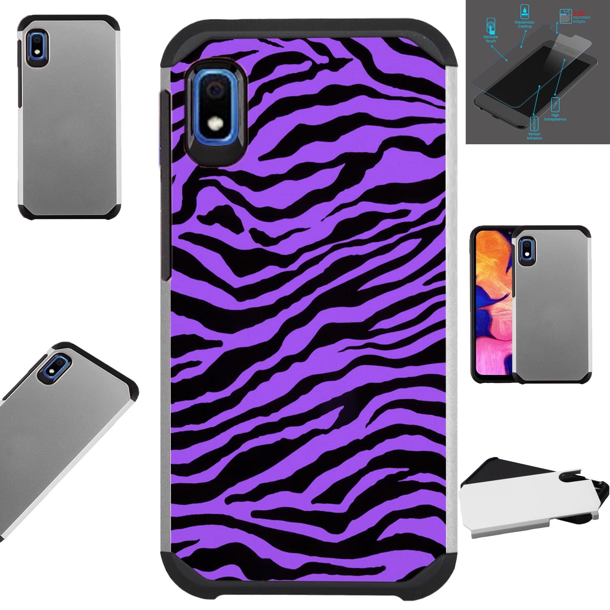 Compatible Samsung Galaxy A10e + Tempered Glass Case Hybrid TPU Fusion ...