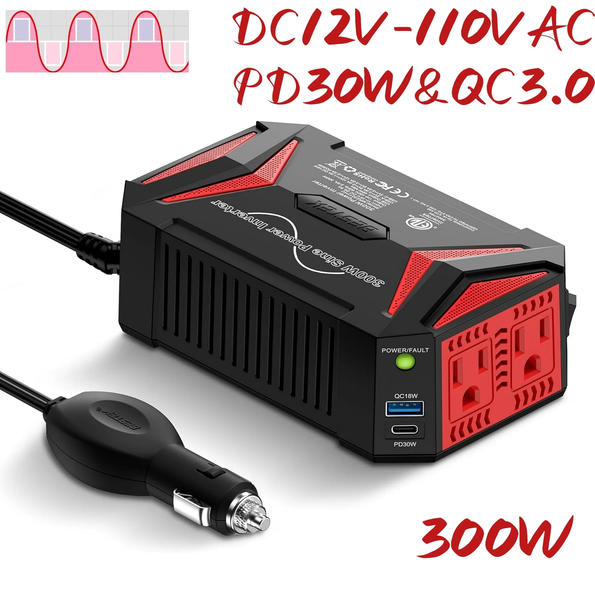 Click here for Bestek 300watt Pure Sine Wave Power Inverter [30w... prices
