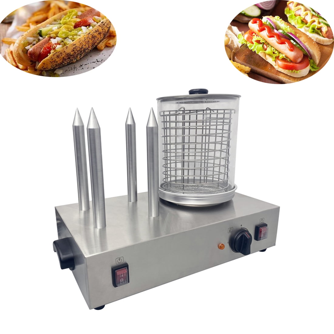 INTBUYING Hot Dog Warmer Sausage Grilling Machine Stainless Steel ...