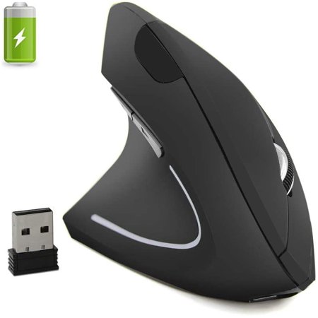 Left Handed Mouse, Rechargeable 2.4G Wireless Ergonomic Vertical Mice ...