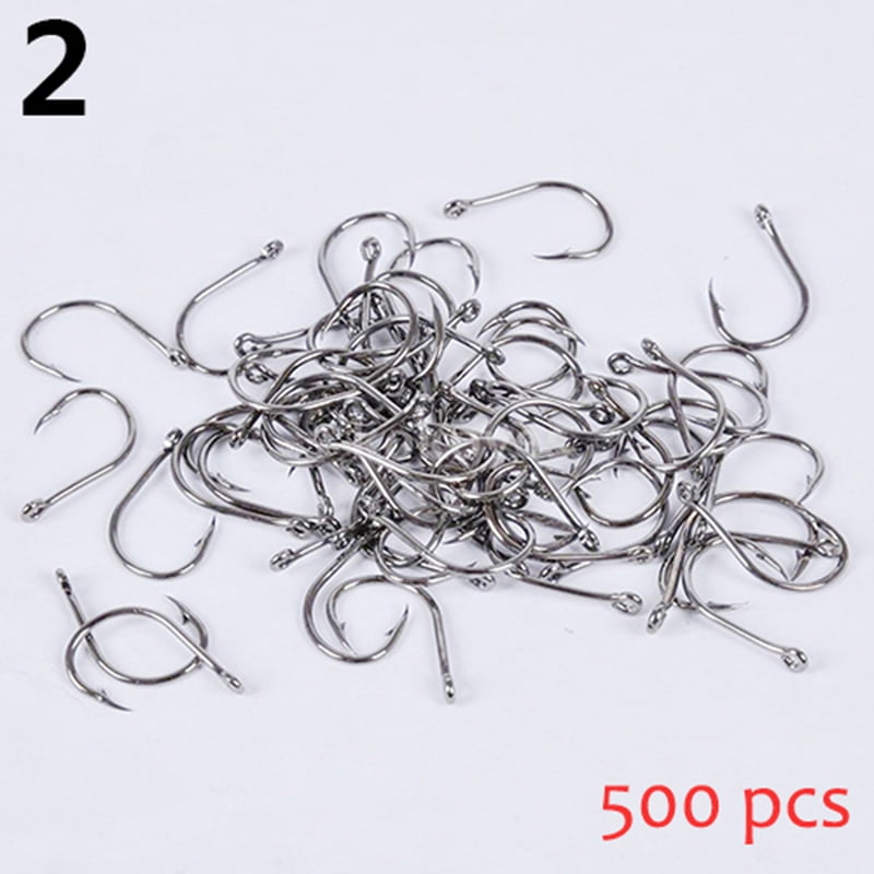 cdar Fishhook,500 Pcs Fish Jig Hooks with Hole Fishing Hook Tackle Box ...