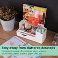 NiOffice Clear Acrylic Desk Organizer with 2 Compartments and 1 Sliding ...