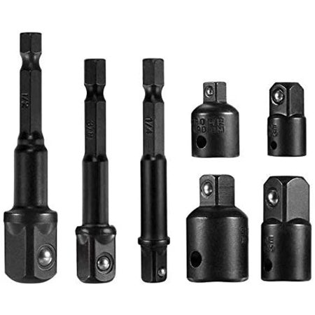 Socket Adapter Converter Set 3 Piece Hex Shank Drill Bits Nut Wrench ...