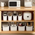 Curved Plastic Storage Bins Set - Multipurpose Home Organization Boxes ...