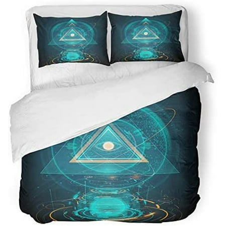 RYLABLUE 3 Piece Bedding Set Illuminati Abstract Futuristic All Seeing ...