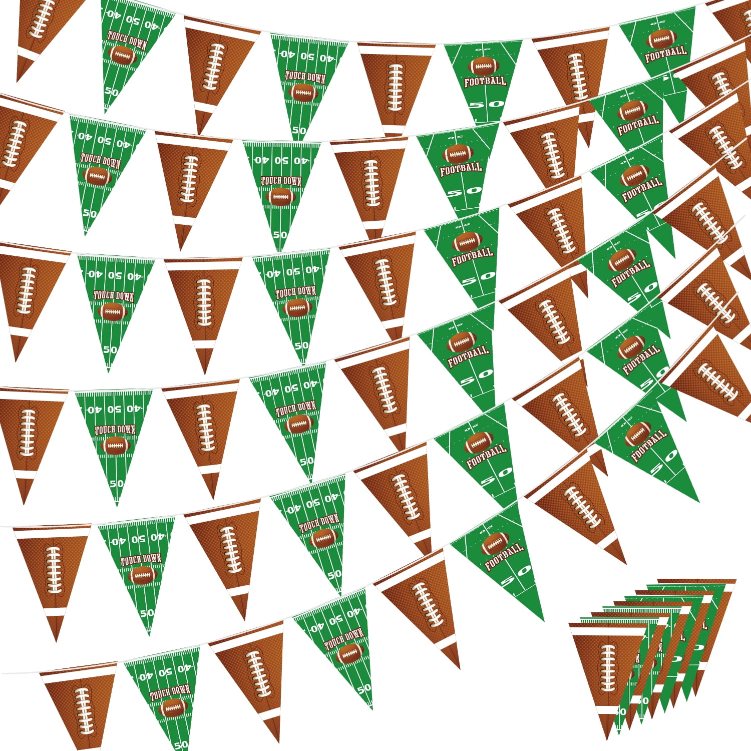 6 Pack Football Banner Decoration Party - Football Theme Triangle Flags ...