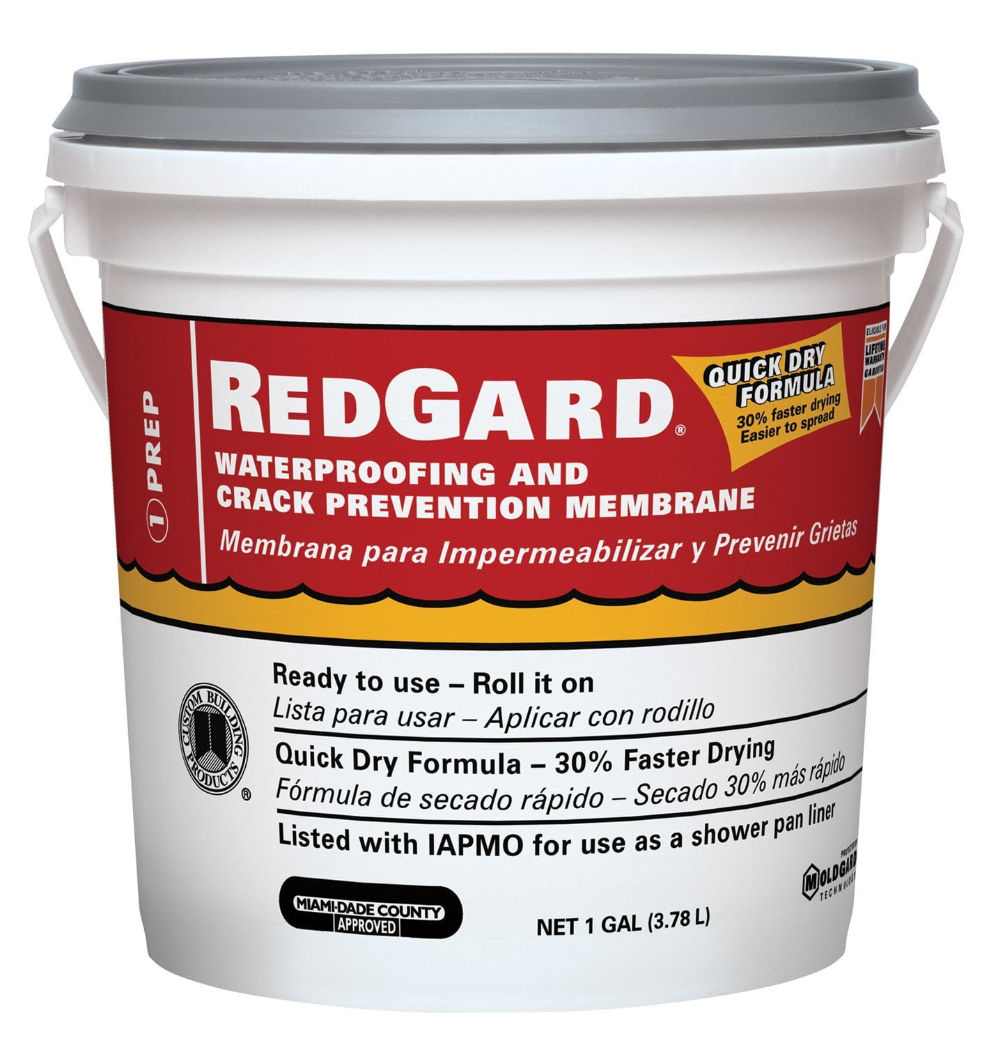 1 Gallon RedGard Waterproofing & Crack Prevention Memb [Set of 2 ...