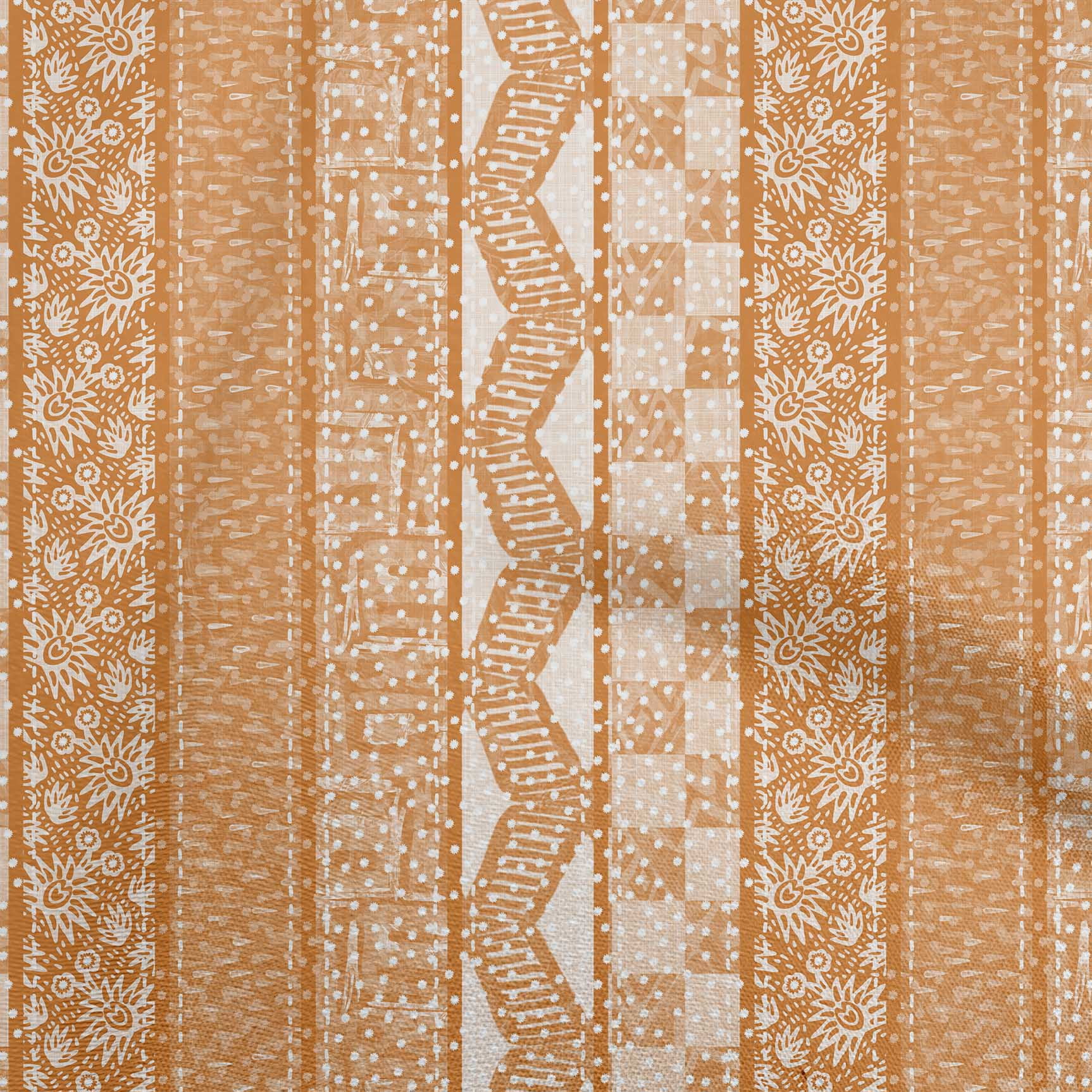 oneOone Velvet Orange Fabric Mix Block Pattern Sewing Material Print ...