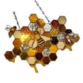 Rinhoo Bee Ornament Acrylic Hanging Honey Art Decor Geometric Honeycomb Pendant Gift for Garden ...
