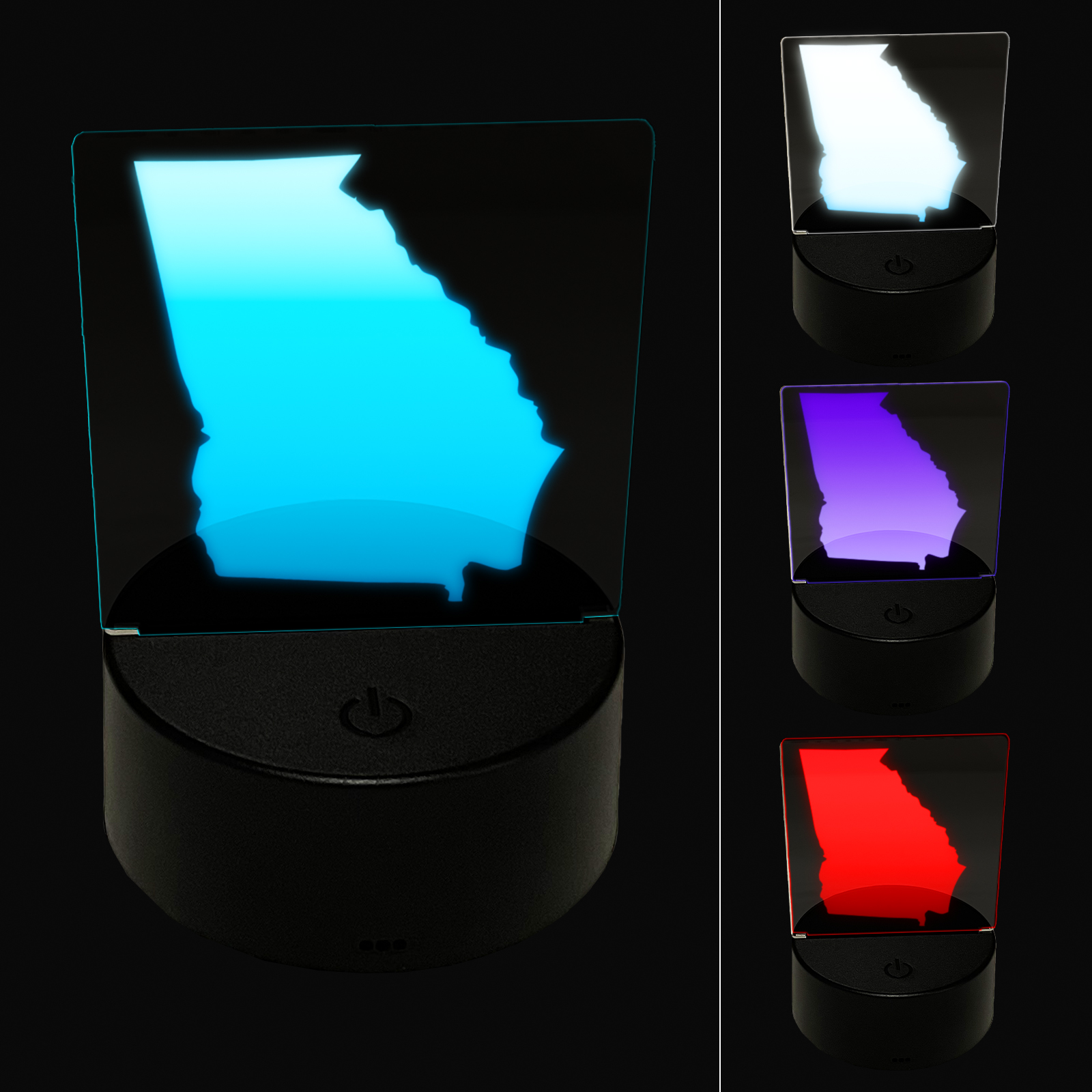 Georgia State Silhouette LED Night Light Sign 3D Illusion Desk ...