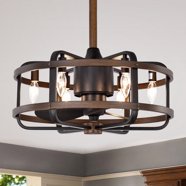 Warehouse of Tiffany Gredis 30" Black Faux Wood Indoor Lighted Ceiling ...