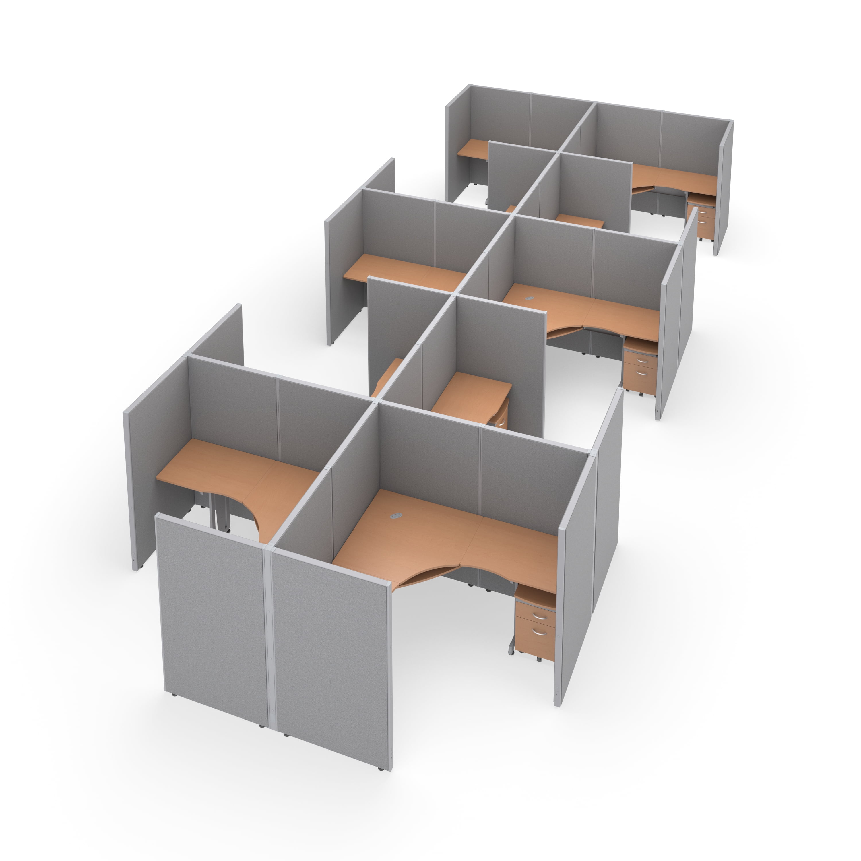 OFM RiZe Series 63" x 72" 1-Unit Full Vinyl Panels Workstation Kit, 2 x ...