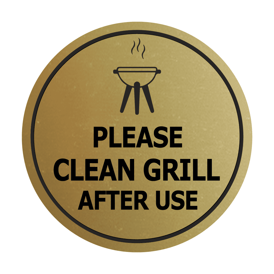 Circle Please Clean Grill After Use Sign (Brushed Gold) - Medium ...