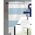 Aqua Stripe Nautical Kitchen Swag Valance for Window, Rod Pocket Short ...