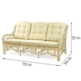 Malibu Lounge Three-Seater Sofa Natural Rattan Wicker Handmade Design ...