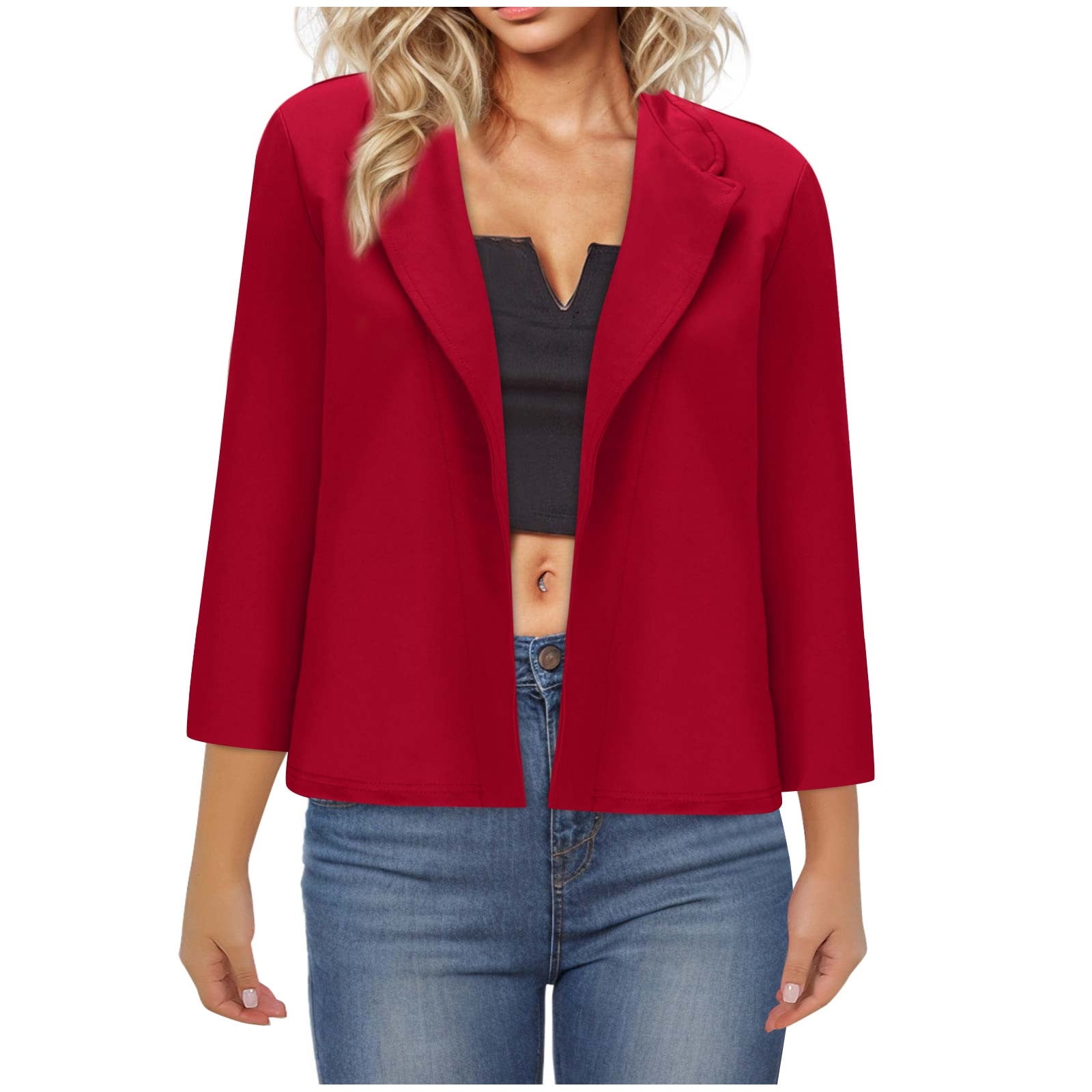 Click here for Cfhntfmh Women Long Sleeve Blazer Formal Open Fron... prices