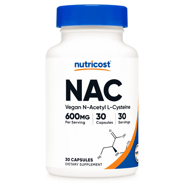 Nutricost Nac (n-acetyl L-cysteine) | 600 Mg | 30 Capsules | Bodega Aurrera en línea