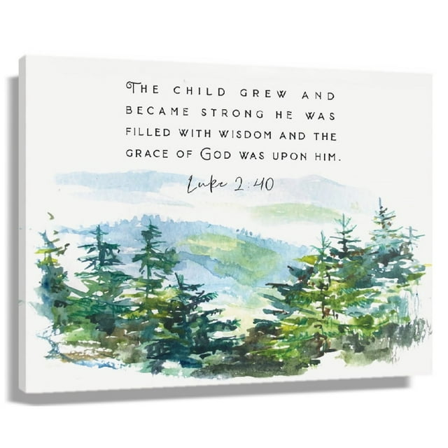 Bible Verse Canvas Wall Art Luke 2 40 Landscape Posters Pictures For ...
