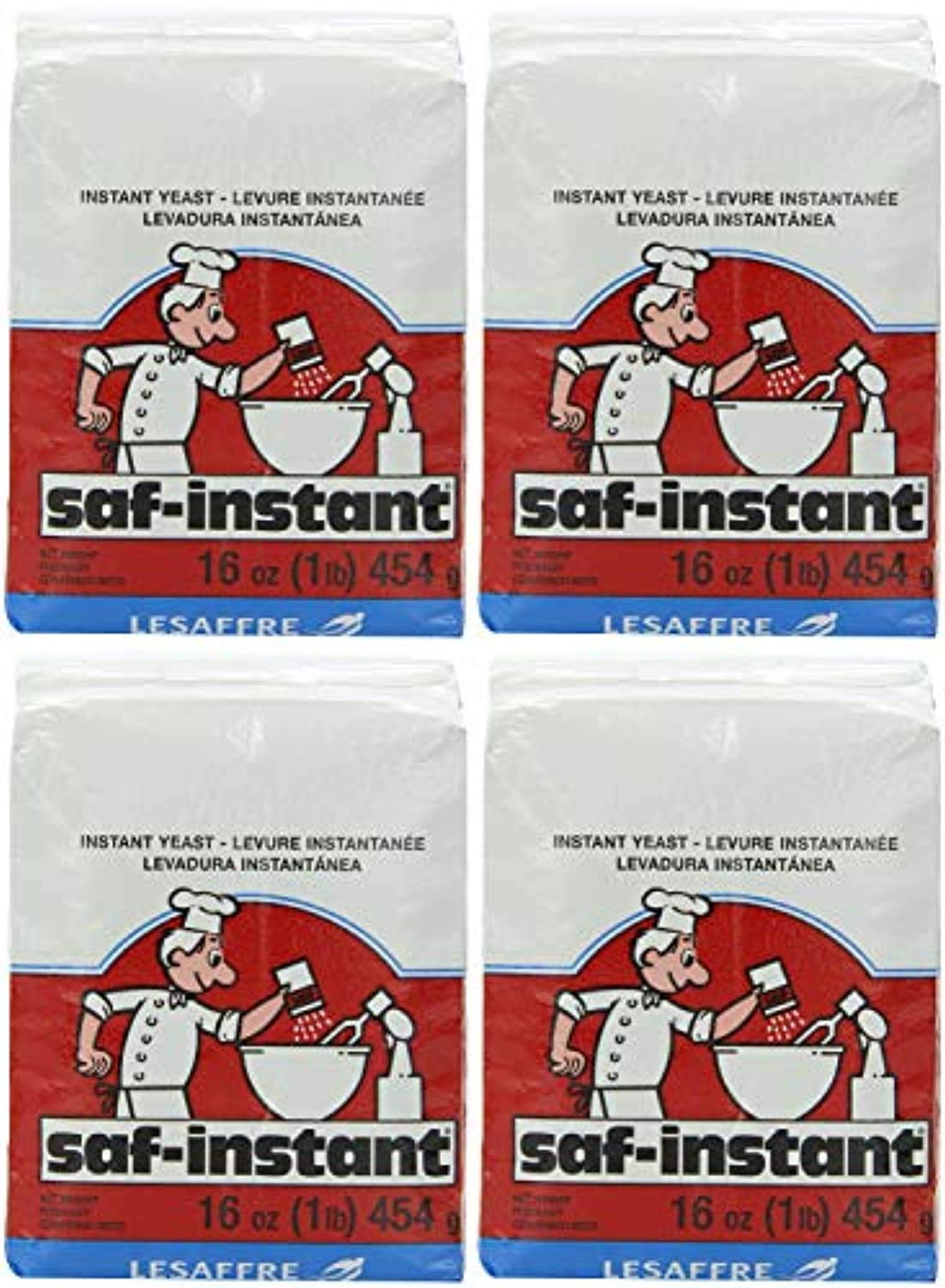 LeSaffre Saf-Instant Yeast Red, 16 oz (Pack of 4) - Walmart.com