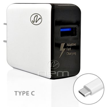 LAX 2.4A Wall Charger with 6ft USB Type C Cable for Android Smartphones ...