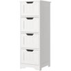 Zimtown 5-Shelf Restroom Furniture, White Finish Slim Unit with Doors ...