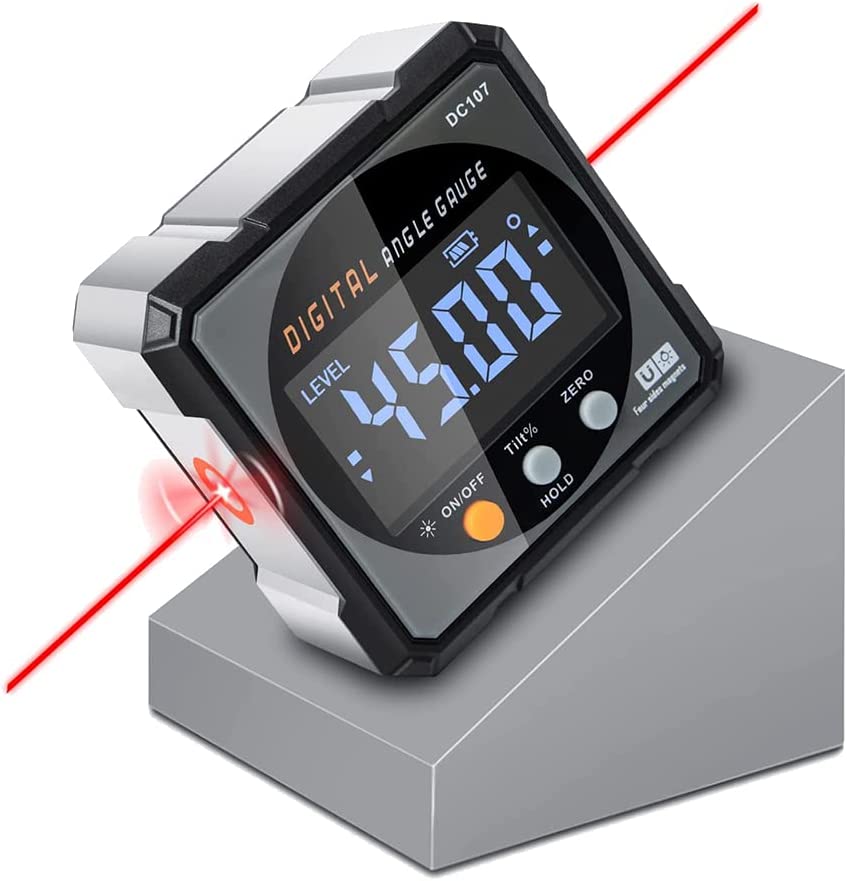 Digital Angle Finder with Electronic Square Inclinometer with -Light, Miter Protractor ...