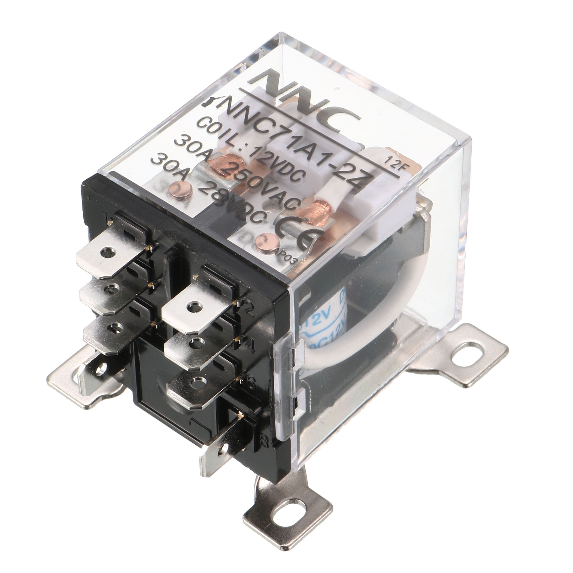 JQX-12F 2Z DC 12V 30A 8 Pin Electromagnetic Power Relay DPDT 2 NO 2 NC - Walmart.com