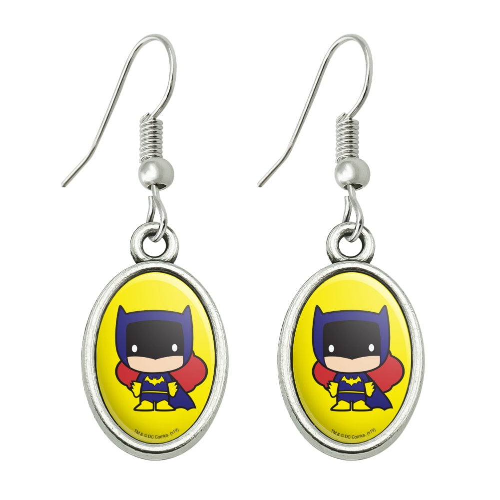 Batman Batgirl Cute Chibi Character Novelty Dangling Drop Oval Charm ...